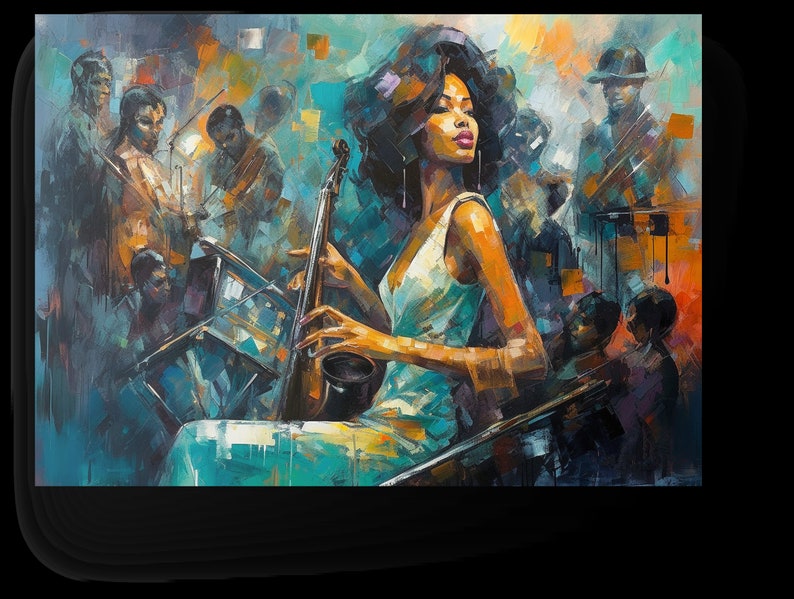 Jazz Music Wall Art African American Art Large Canvas Dining - Etsy