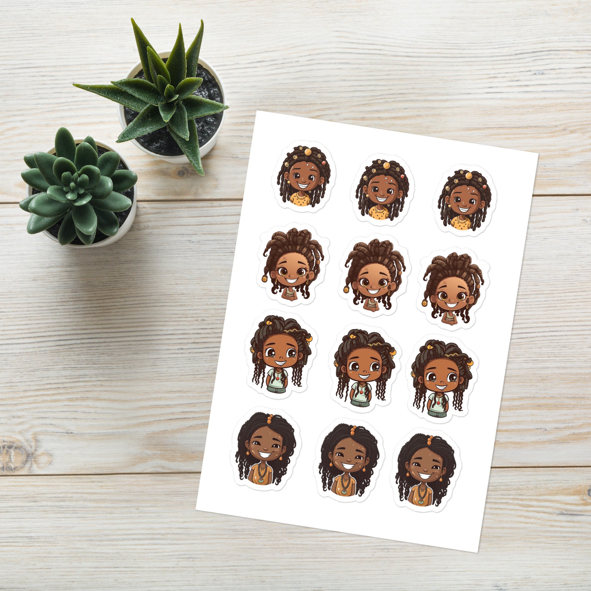 12 Black Girl Stickers Pack I African American Stickers - Etsy
