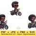 Black Biker Bros With Afro Clipart African American Boy Power - Etsy