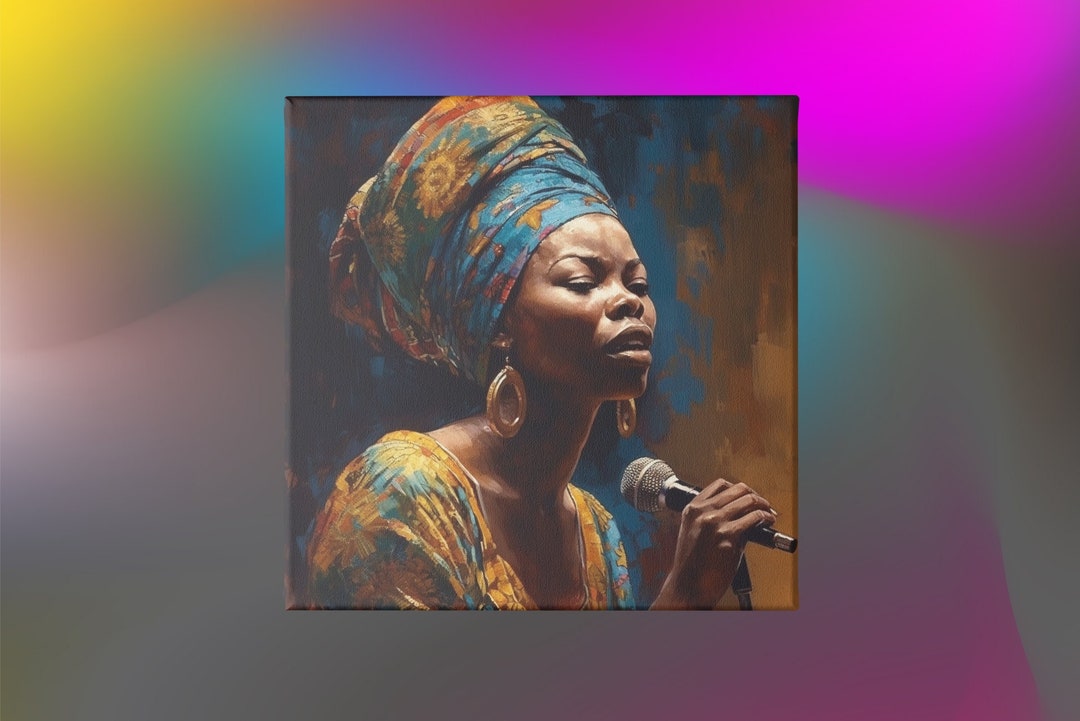 Jazz Legends II - Nina Simone, 12x12 or 16x16 Canvas, Black Jazz Artist ...