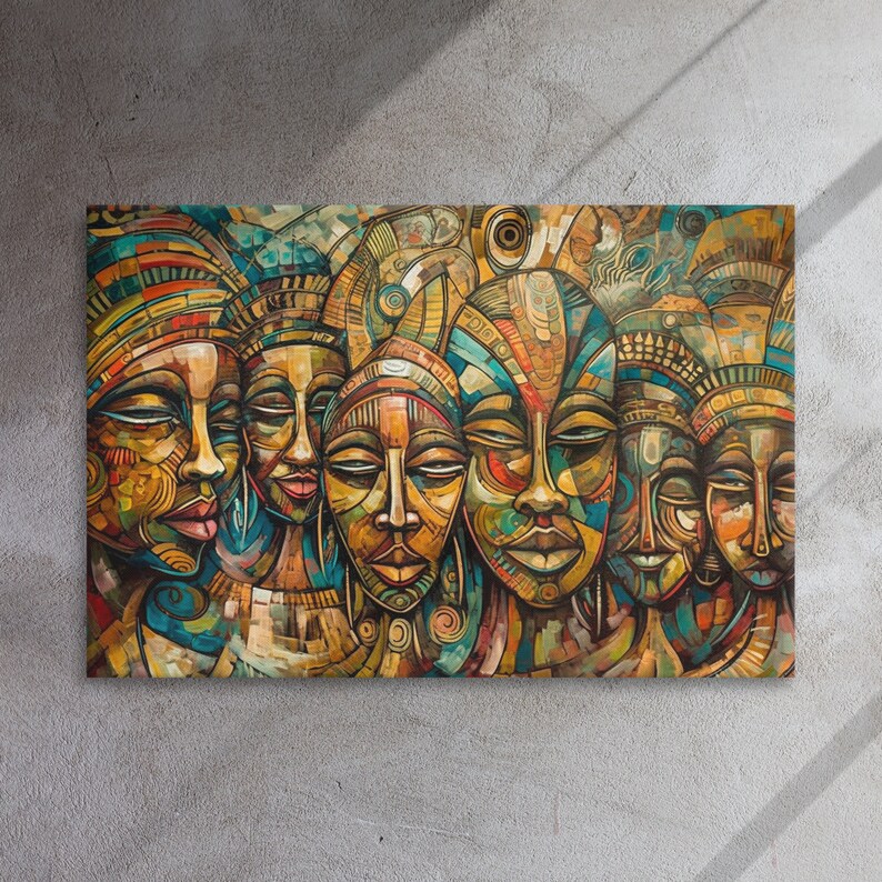 African Masks Canvas Print, Ethnic Gallery Wall Art - Etsy
