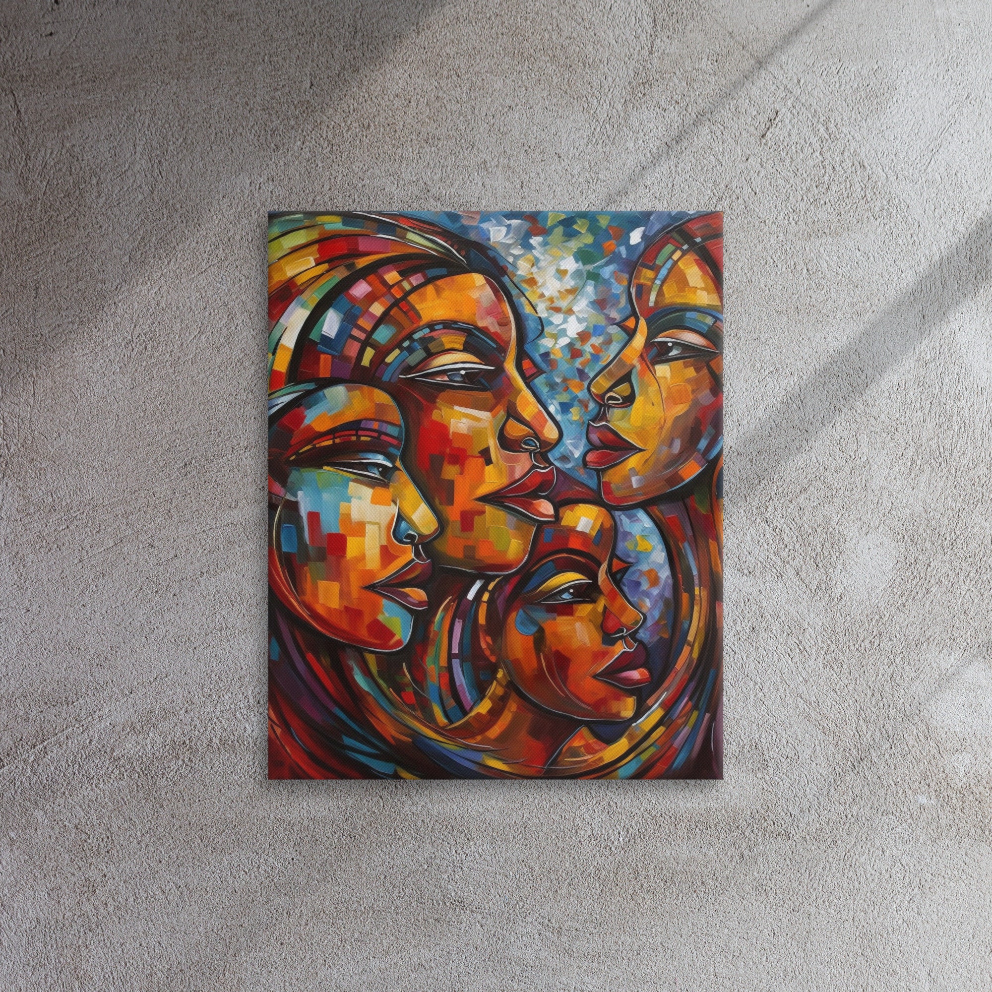 African Faces on Canvas II Abstract African Art Colorful - Etsy