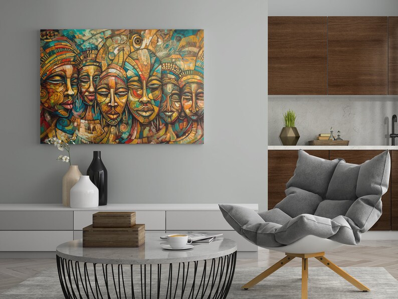 African Masks Canvas Print, Ethnic Gallery Wall Art - Etsy