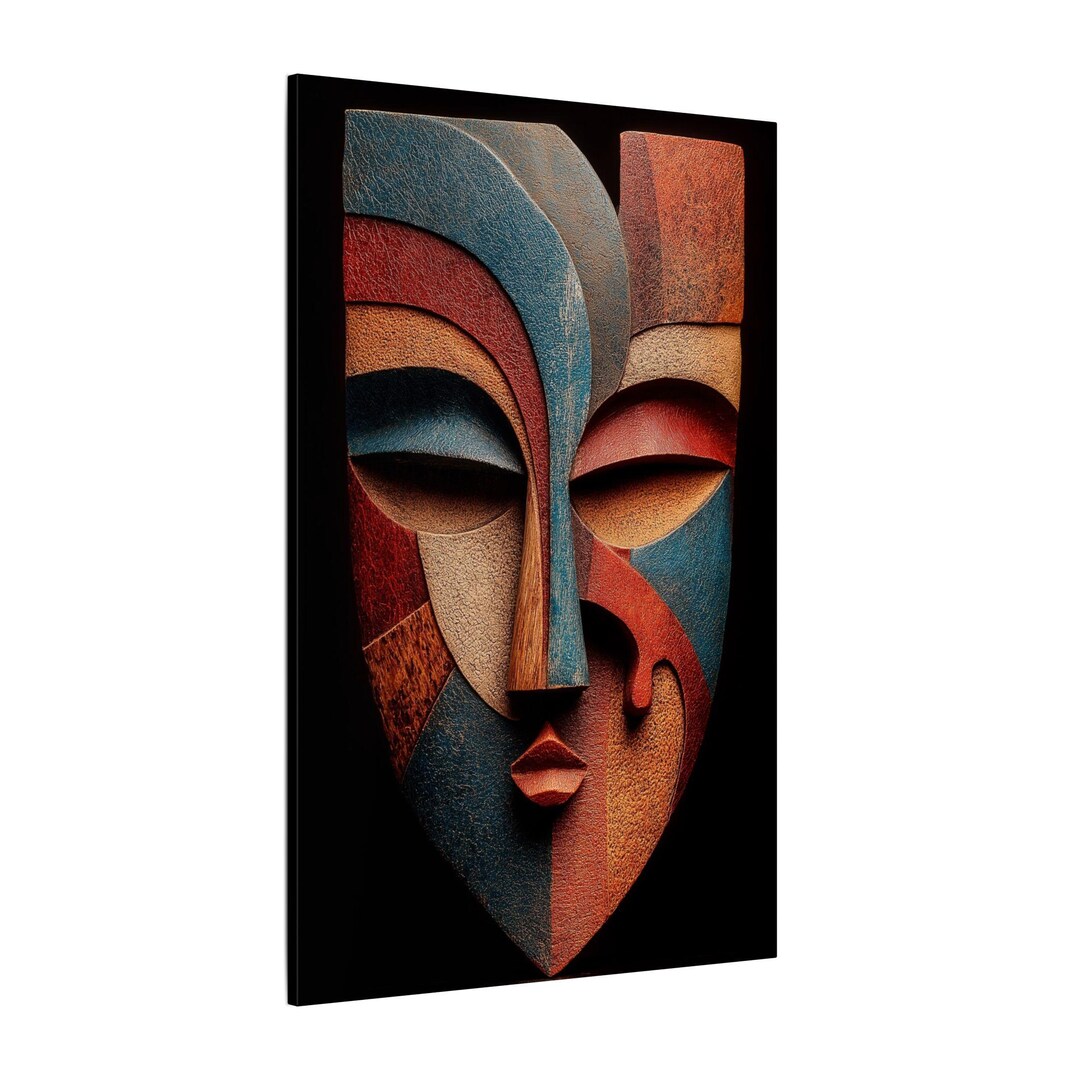The Guardian Face Canvas Wall Art: Abstract African Mask Afrocentric ...