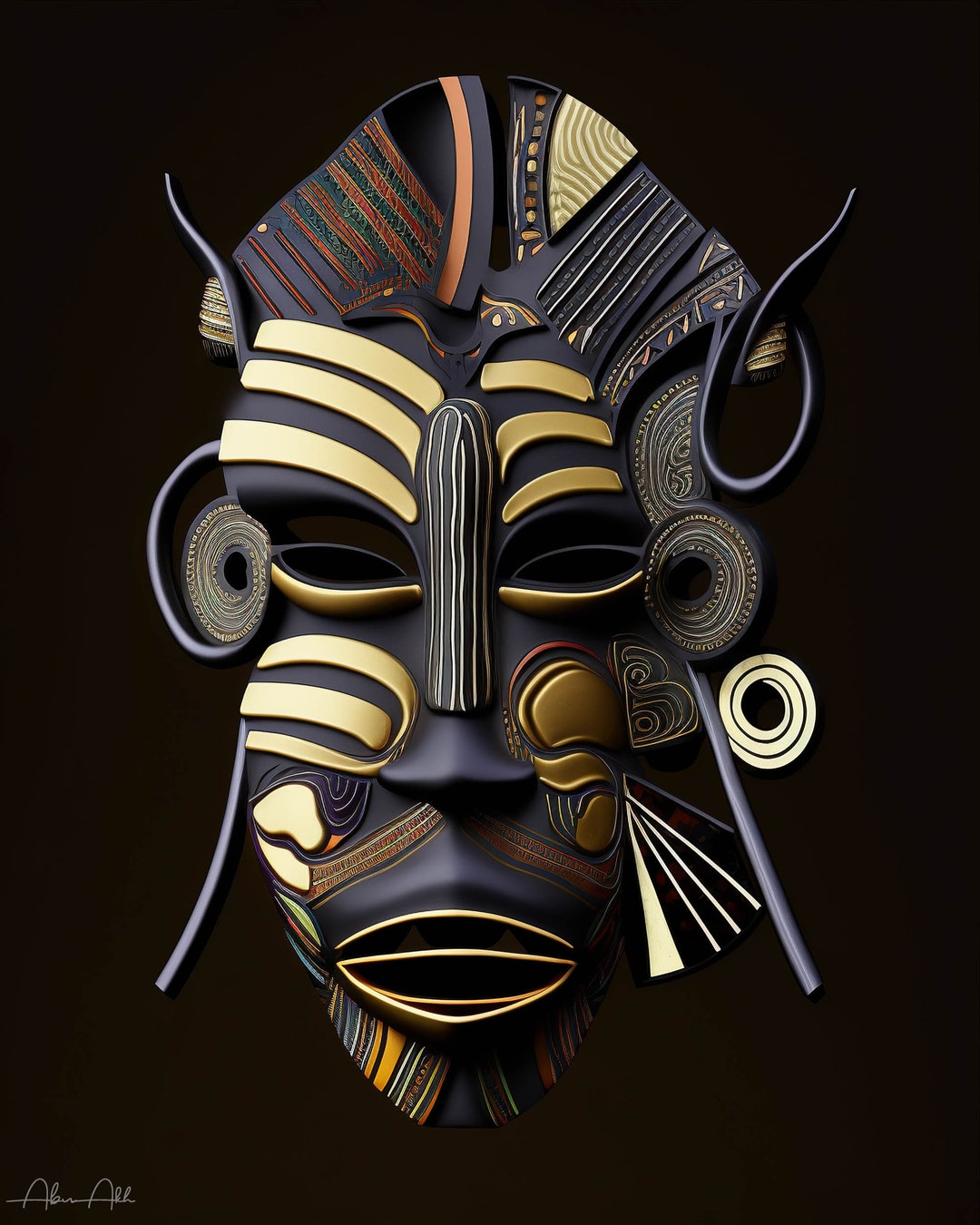 African Ceremonial Mask V, Hi-res 300dpi 16x20 (4800x6000px) Instant ...
