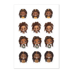 12 Black Girl Stickers, Pack I, African American Stickers, Black Girl ...