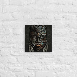 African Mask on Canvas XXIV, 12x12 or 16x16, Canvas Print, Ceremonial ...