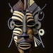 African Mask on Canvas XXVI, 12x12 or 16x16, Tribal Chief Mask, Black ...