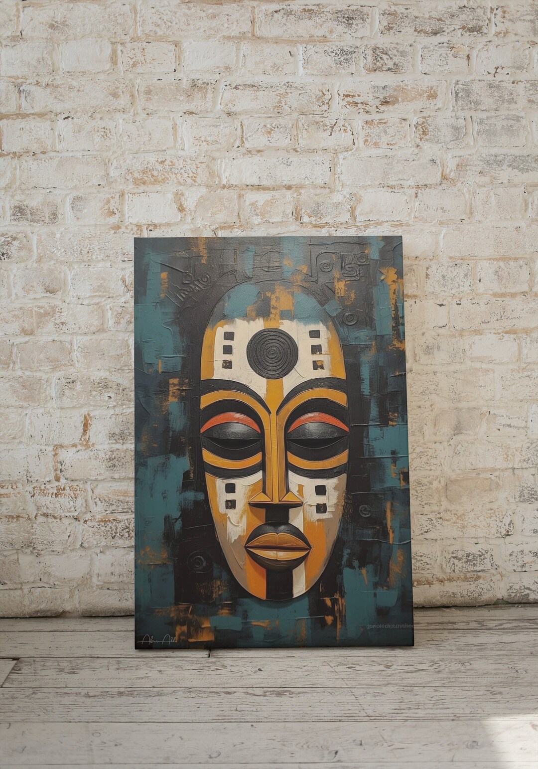 African Mask L on Canvas, Large Canvas Home Decor, African Art Culture ...