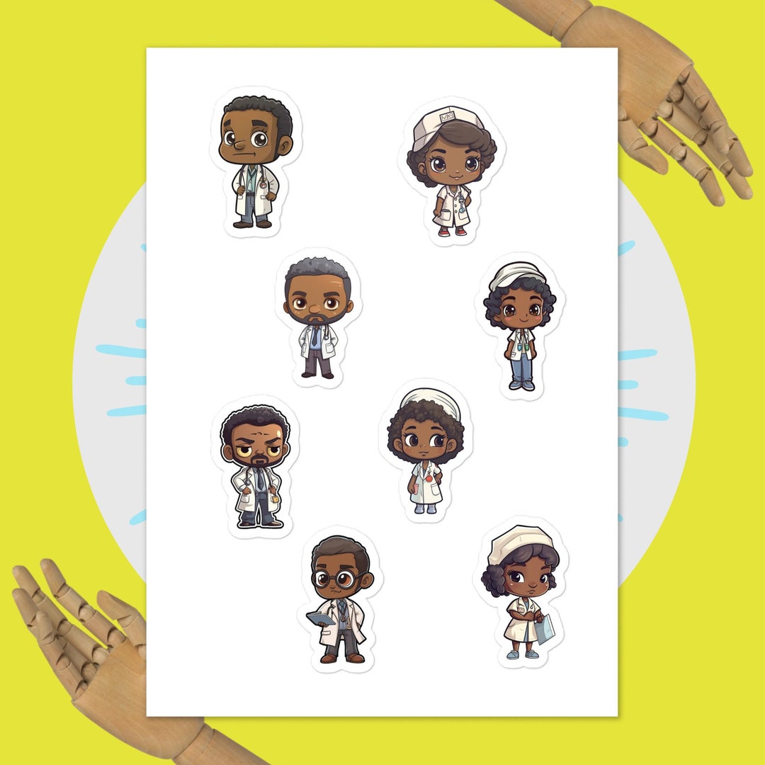 Black Doctor Stickers | African American Medical Stickers | Black ...