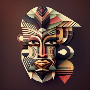 Digital African Masks (4 Qty) - Download, Printable Wall Art, Digital ...