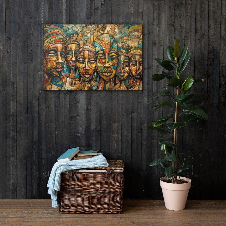 African Masks Canvas Print, Ethnic Gallery Wall Art - Etsy