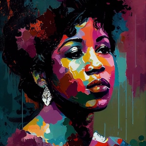 Aretha Franklin Music Legend, Printable Poster up to 16x20, Digital Art ...
