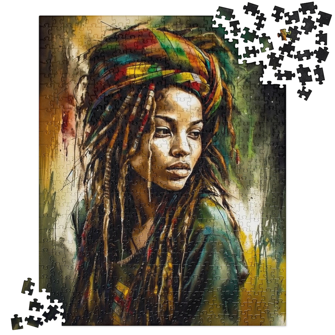 Beautiful Rasta Girl Jigsaw Puzzle, 520 Pcs, Natural Hair Locs, Red ...