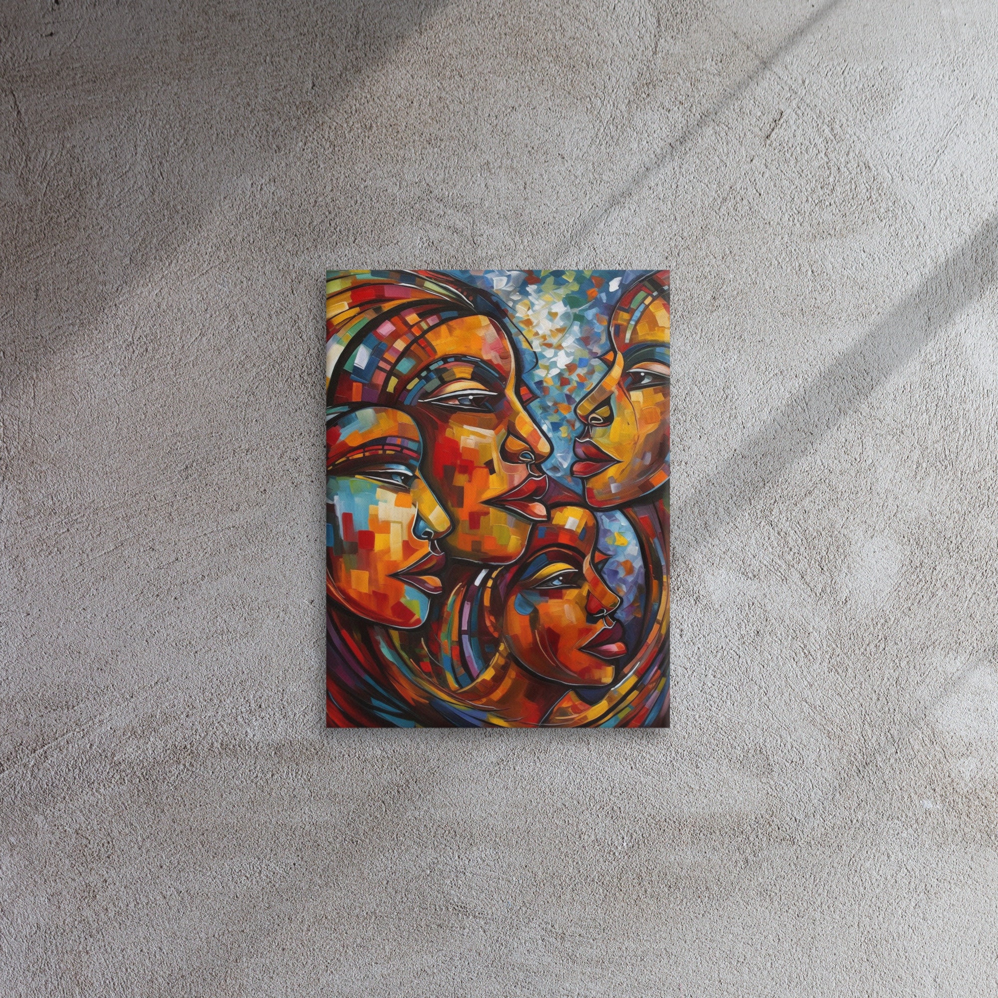 African Faces on Canvas II Abstract African Art Colorful - Etsy