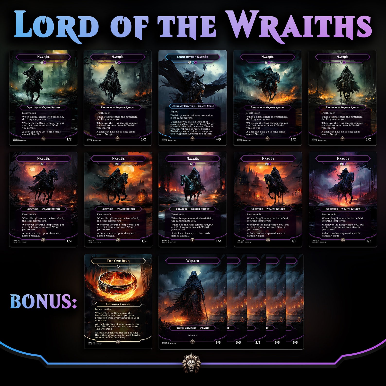 Lord of the Wraiths MTG Proxies the One Ring Wraith Tokens - Etsy Australia