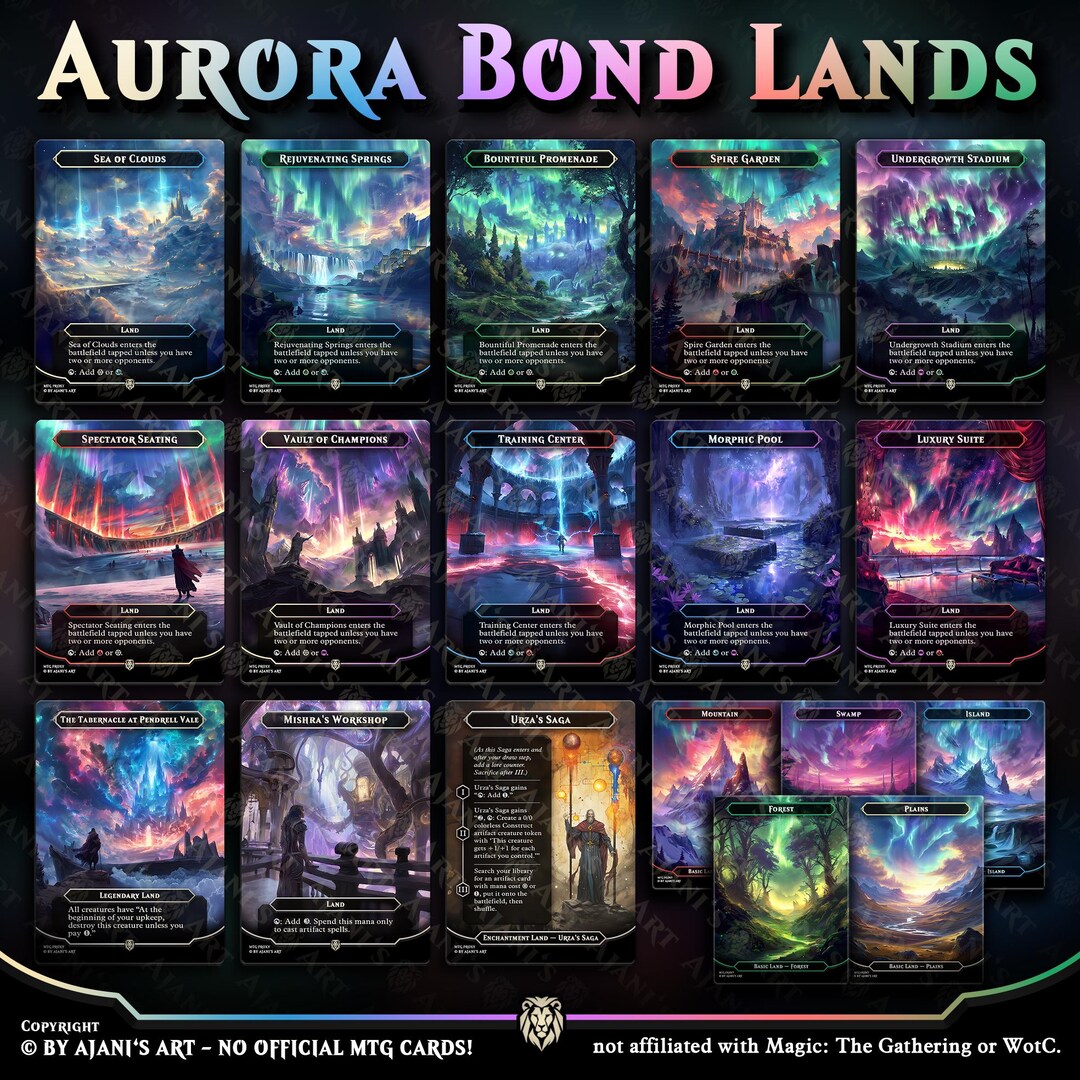Aurora Bond Lands 18 MTG Proxy Cards for EDH Pimp Your MTG Commander ...