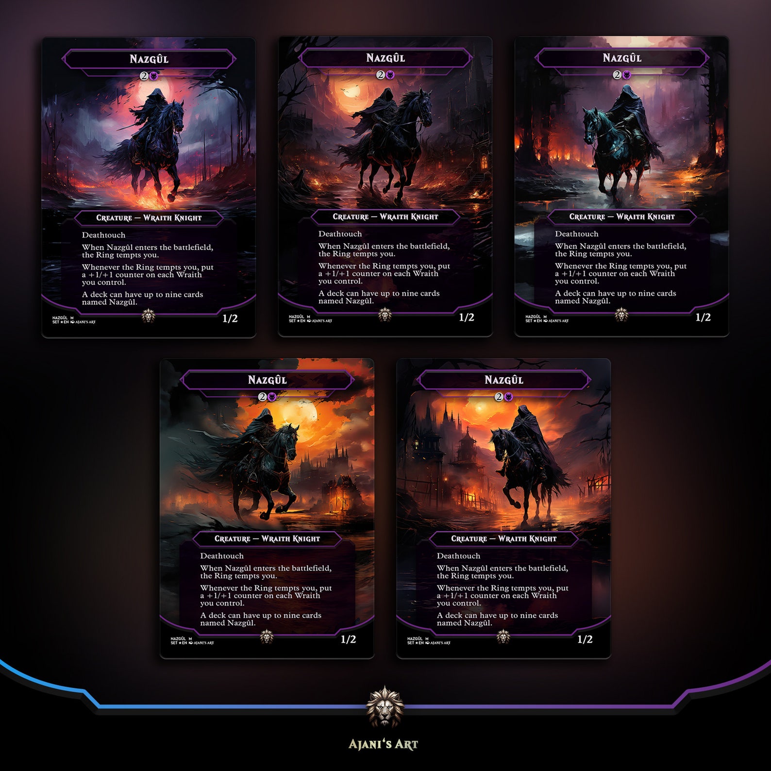 Lord of the Wraiths MTG Proxies the One Ring Wraith Tokens - Etsy UK