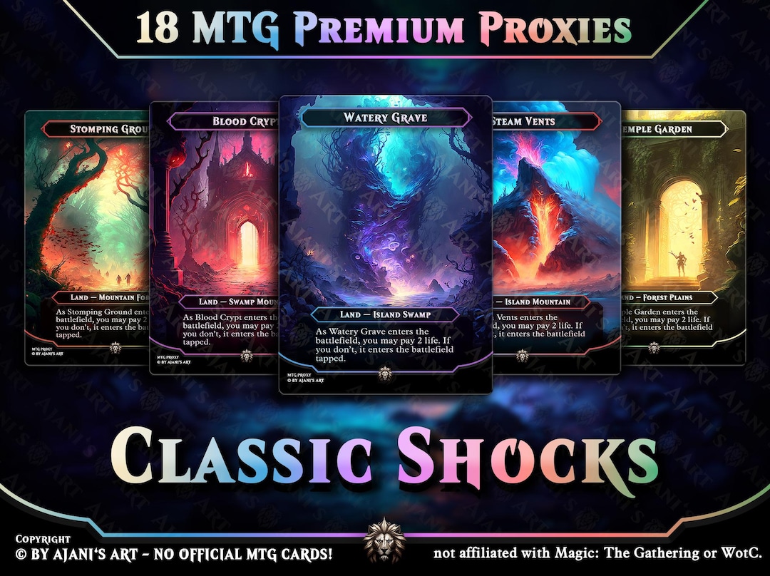 Classic Shock Lands ••• 18 MTG Proxy Cards for EDH ••• Pimp Your MTG ...
