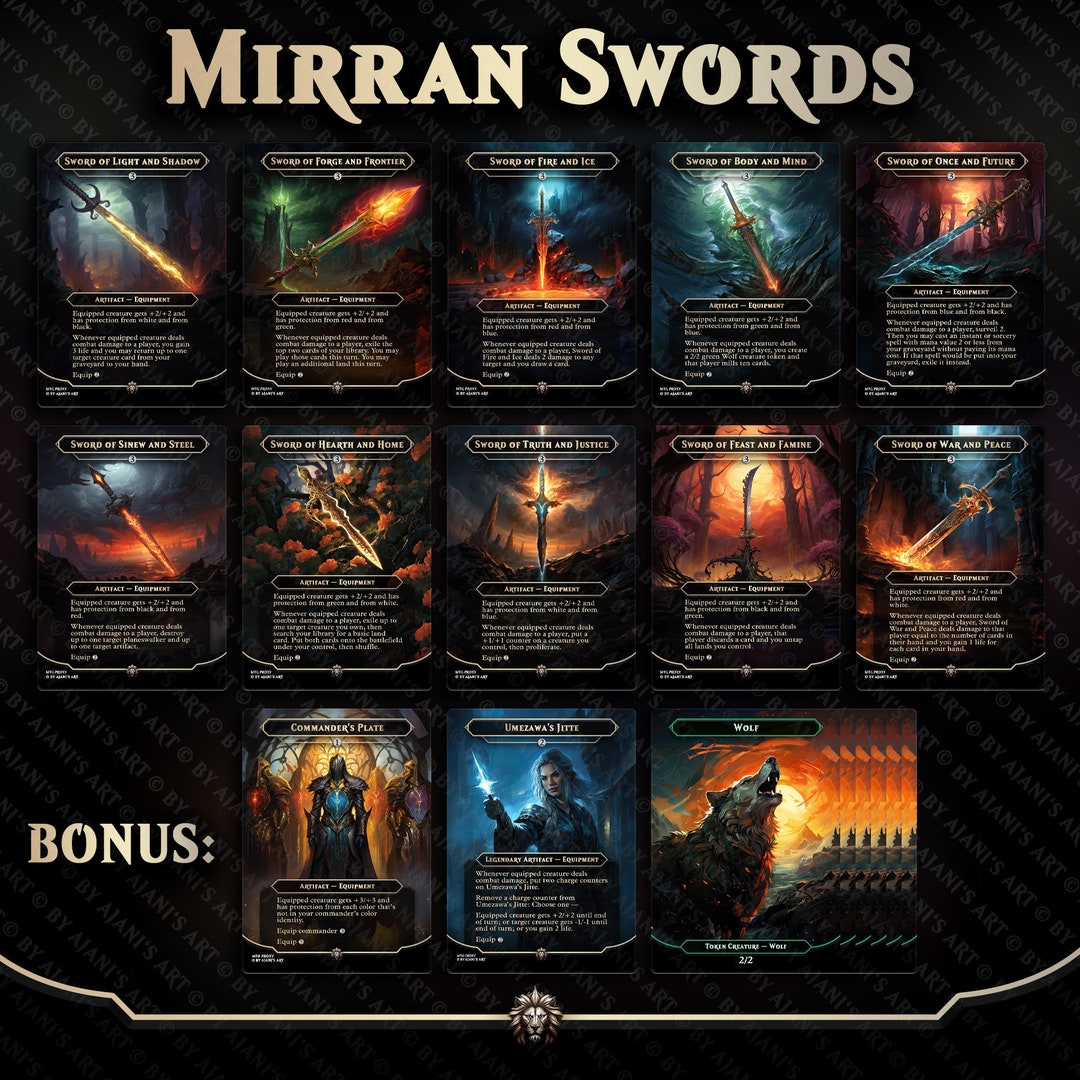 Mirran Swords Commander's Plate Umezawa's Jitte Wolf Tokens Custom ...