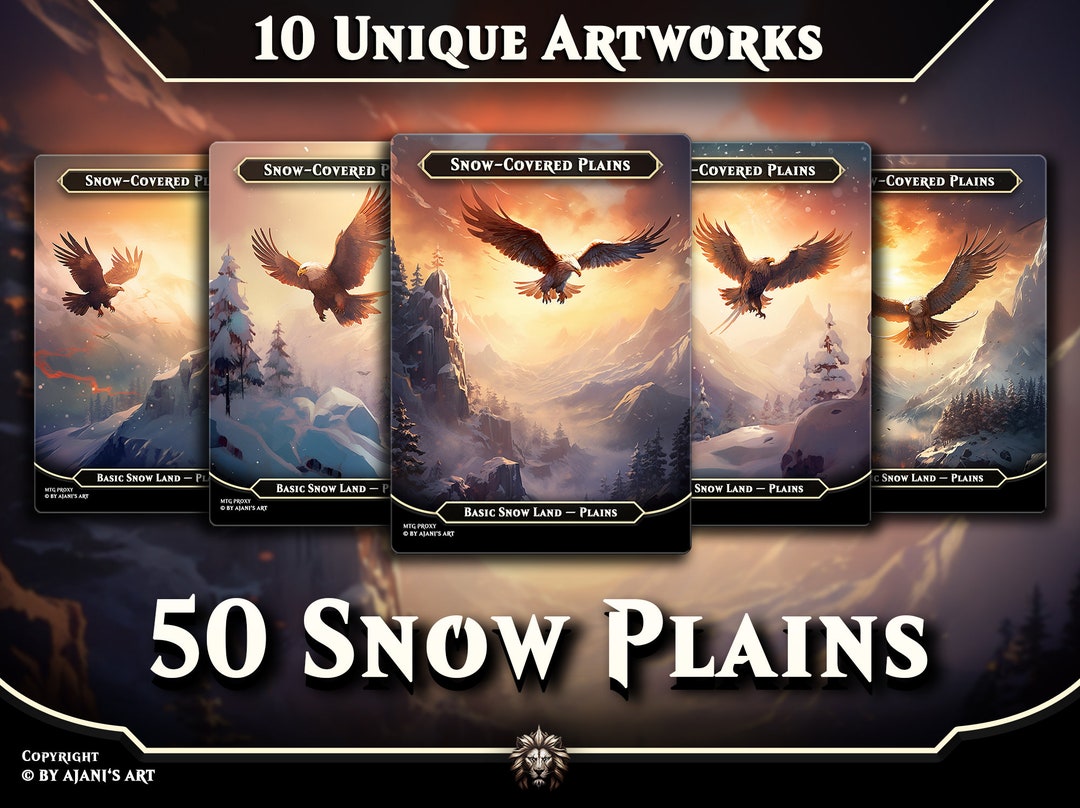 50 Basic Snow Plains, 4 Bonus Cards MTG Proxy Cards, Premium Custom ...