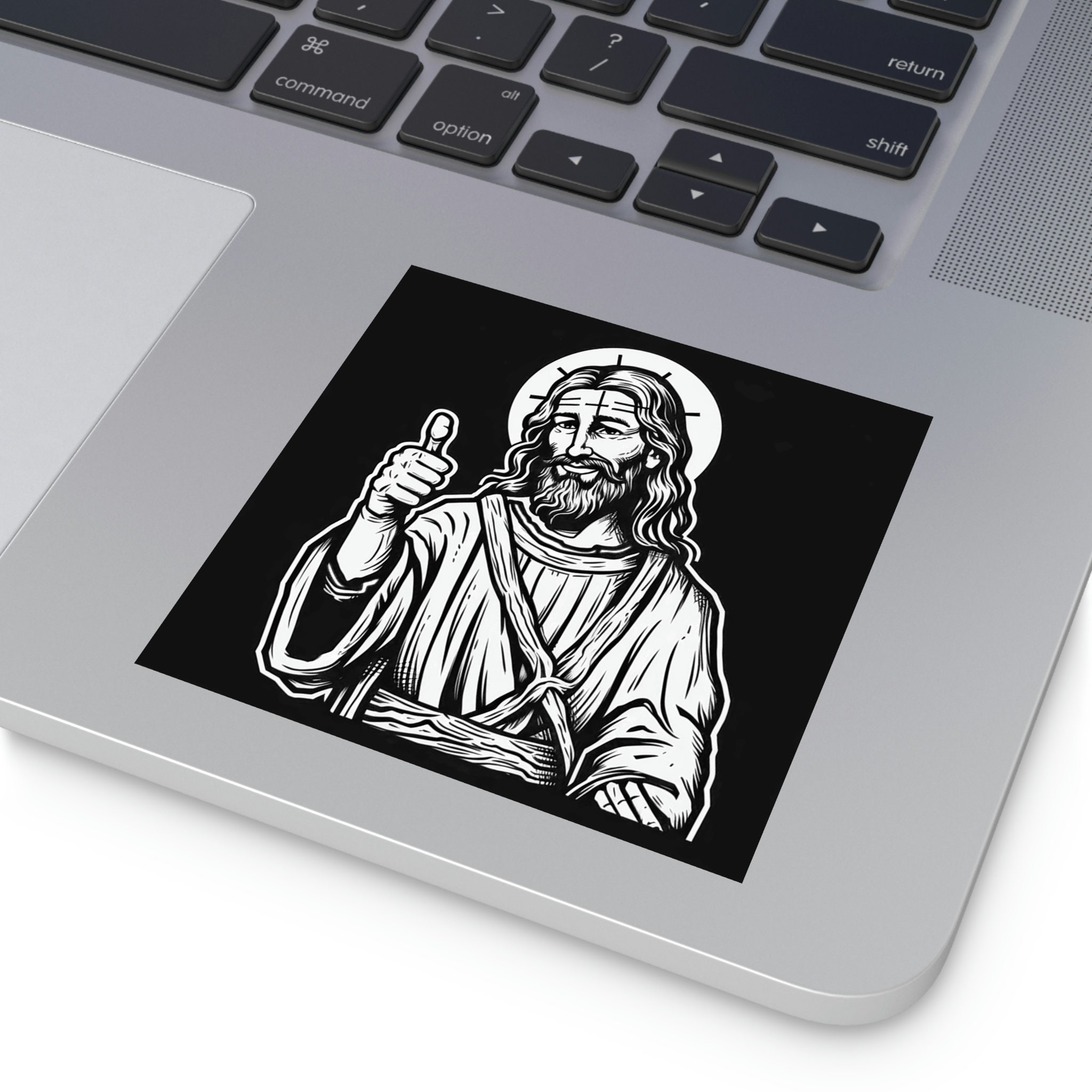 Jesus Gives A Thumbs up Die-cut Sticker, Thumbs up Jesus, Jesus Sticker ...