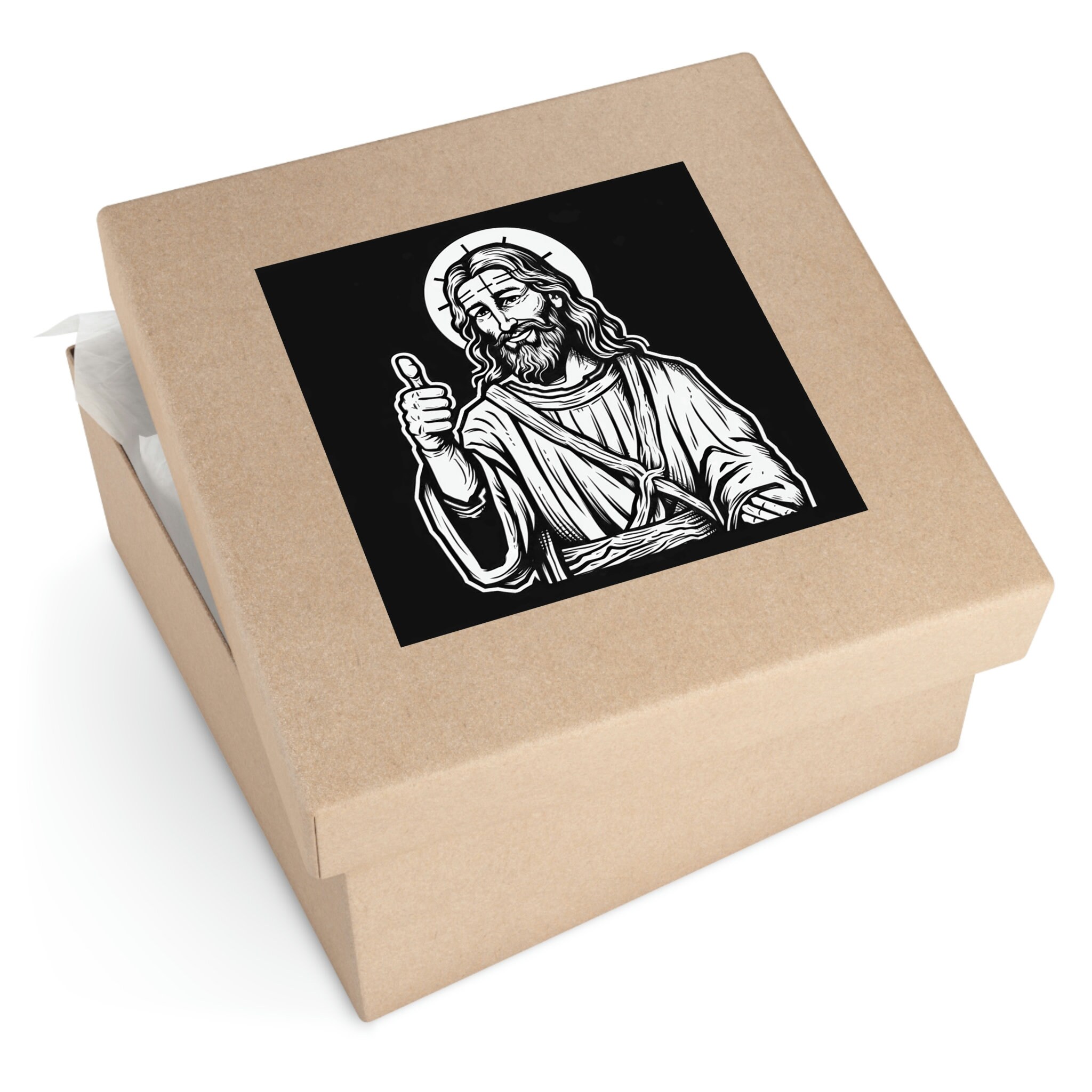 Jesus Gives A Thumbs up Die-cut Sticker, Thumbs up Jesus, Jesus Sticker ...
