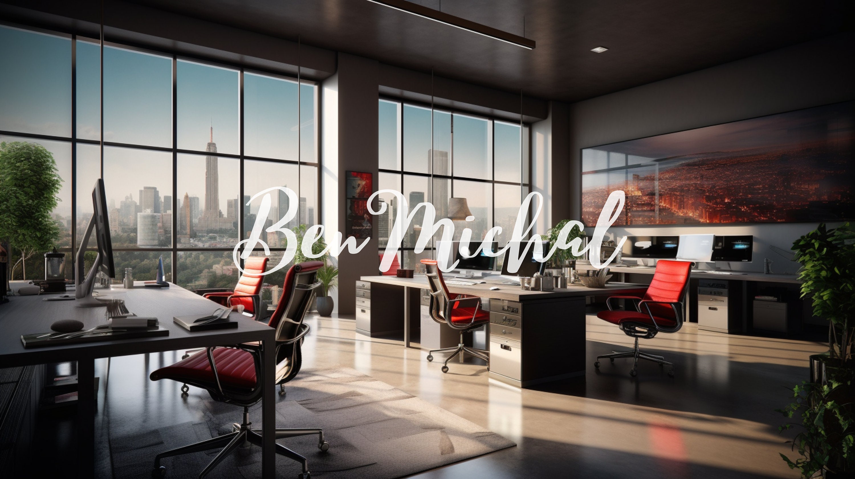 Home Office Virtual Background Modern Office Decor Realistic ...