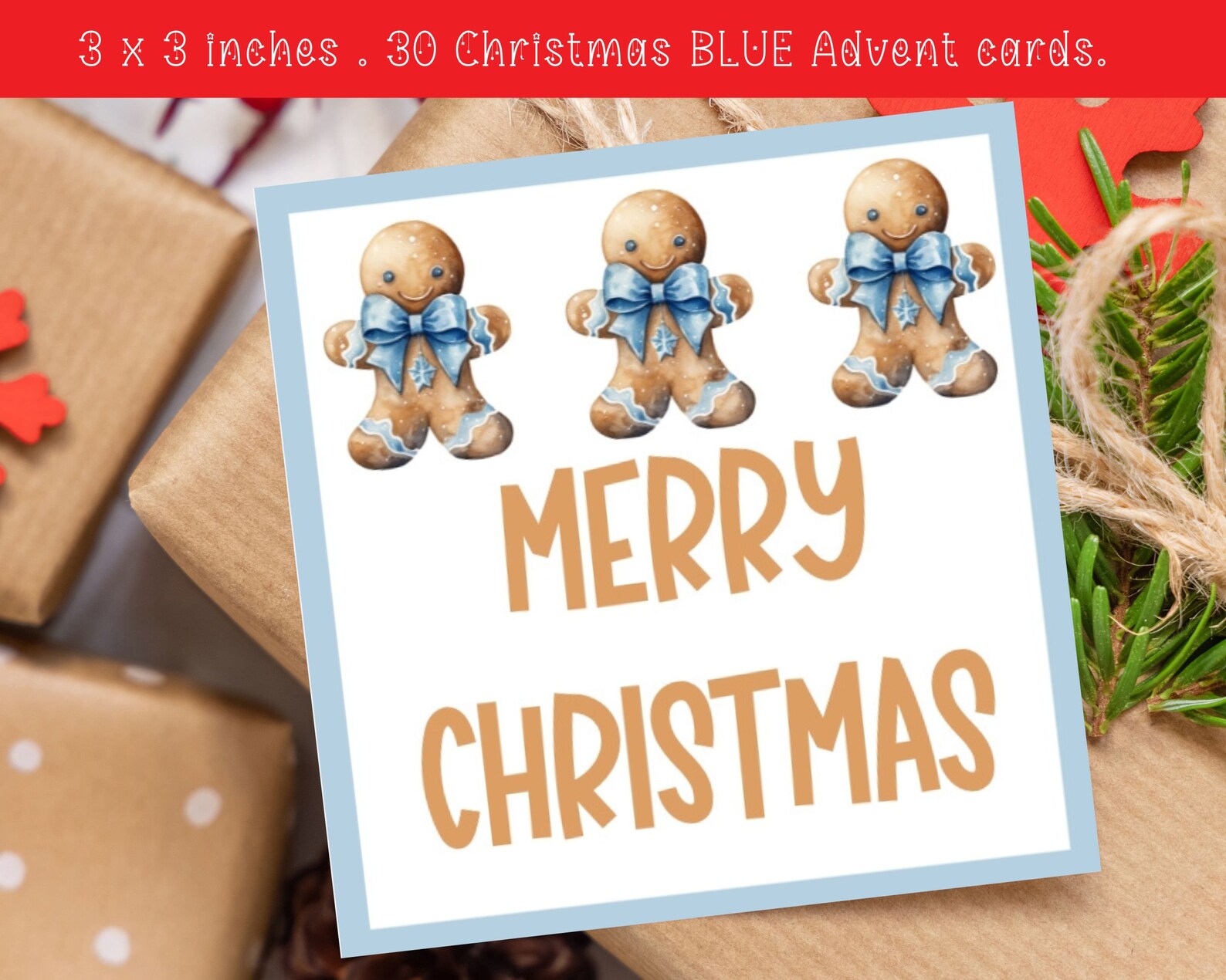 30 Blue Advent Calendar Printables, Blue Christmas Countdown, Blue ...