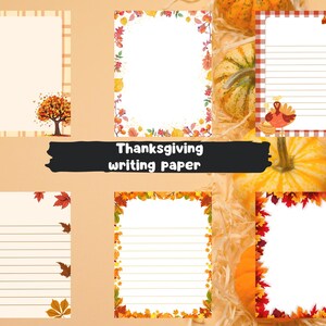 Thanksgiving Printable Stationery | 6 Lined and 6 Unlined Paper | US ...