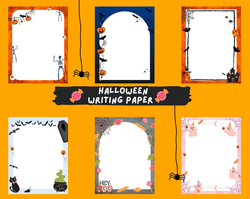 Halloween Printable Stationery | 6 Lined and 6 Unlined Paper | US ...