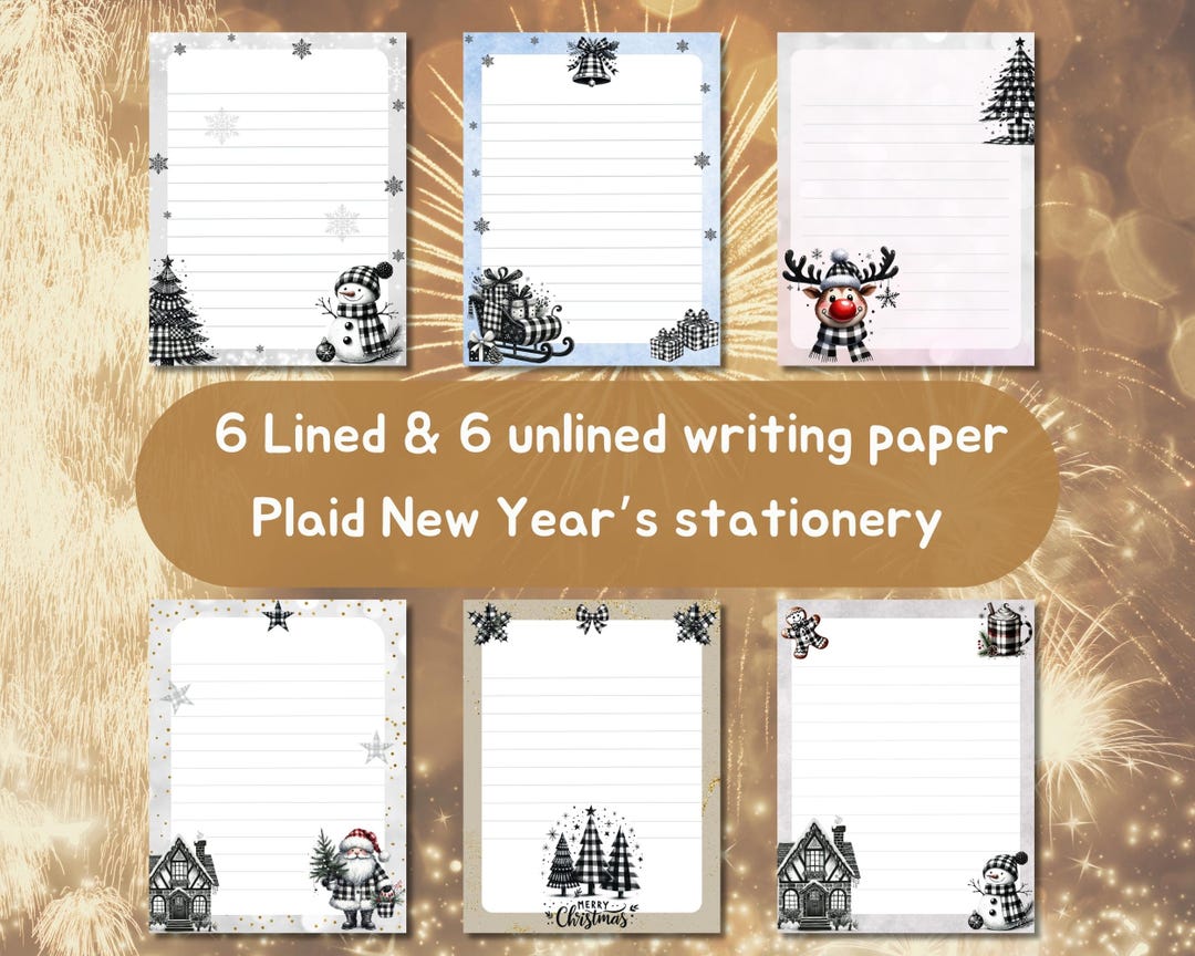 New Years 2025 Printable Stationery | Lined and Unlined Paper | US ...