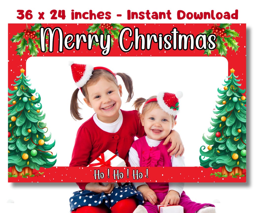 Merry Christmas Photobooth Frame Selfie Christmas Photo Booth ...
