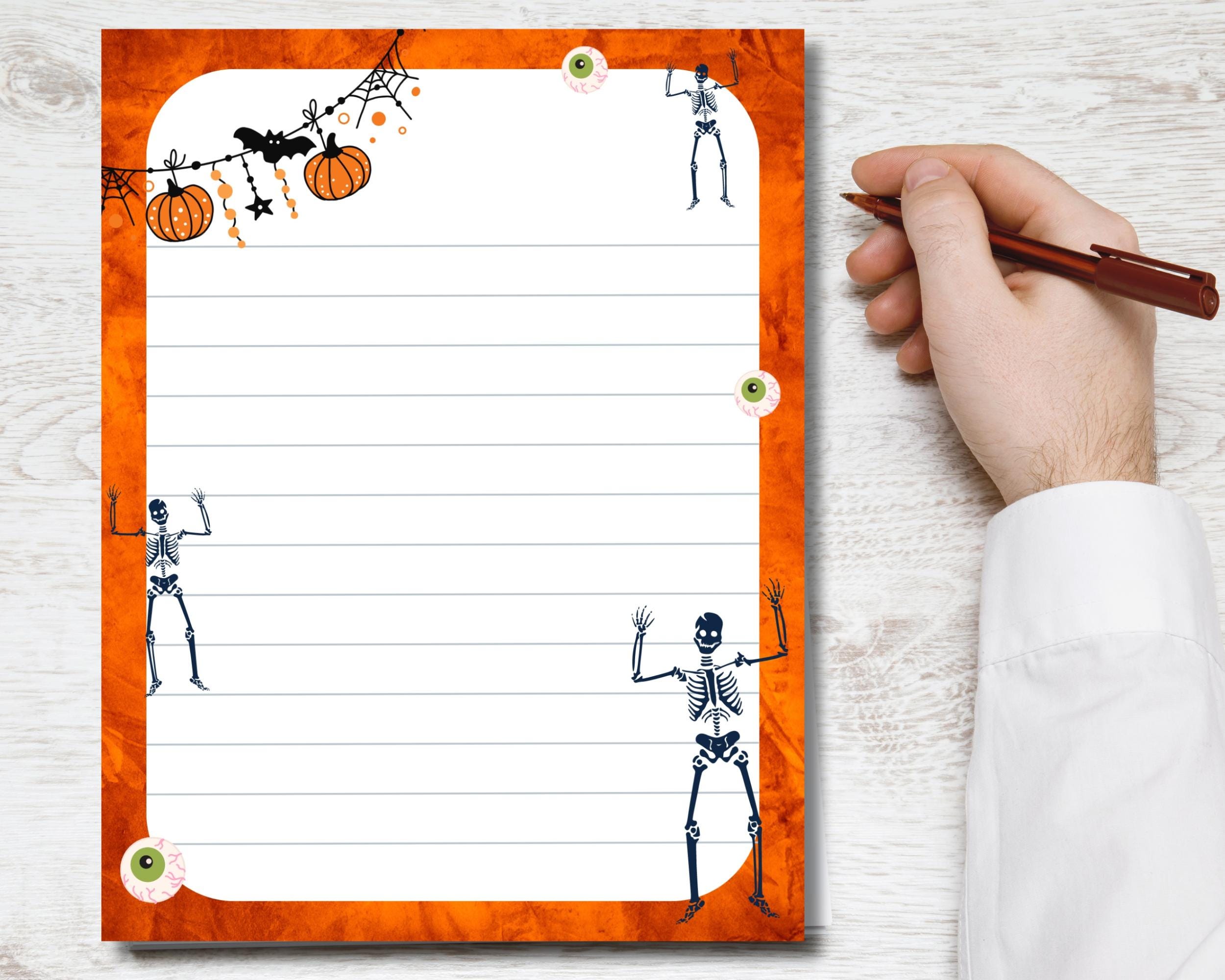Halloween Printable Stationery | 6 Lined and 6 Unlined Paper | US ...