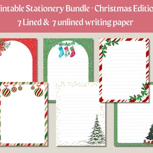Christmas Printable Stationery | Lined and Unlined Paper | US Letter ...
