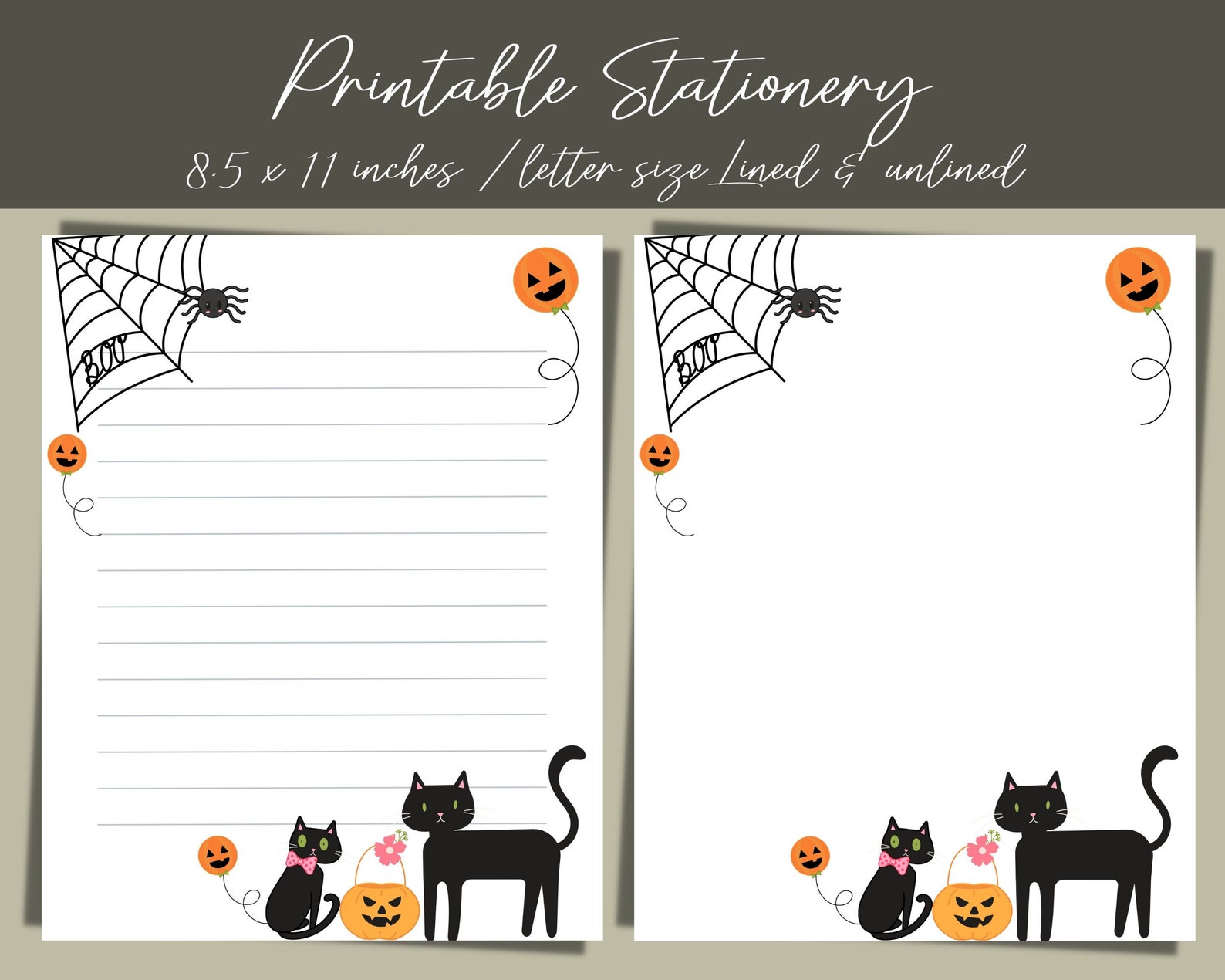 Printable Stationery Lined and Unlined Paper US Letter Letter Size ...