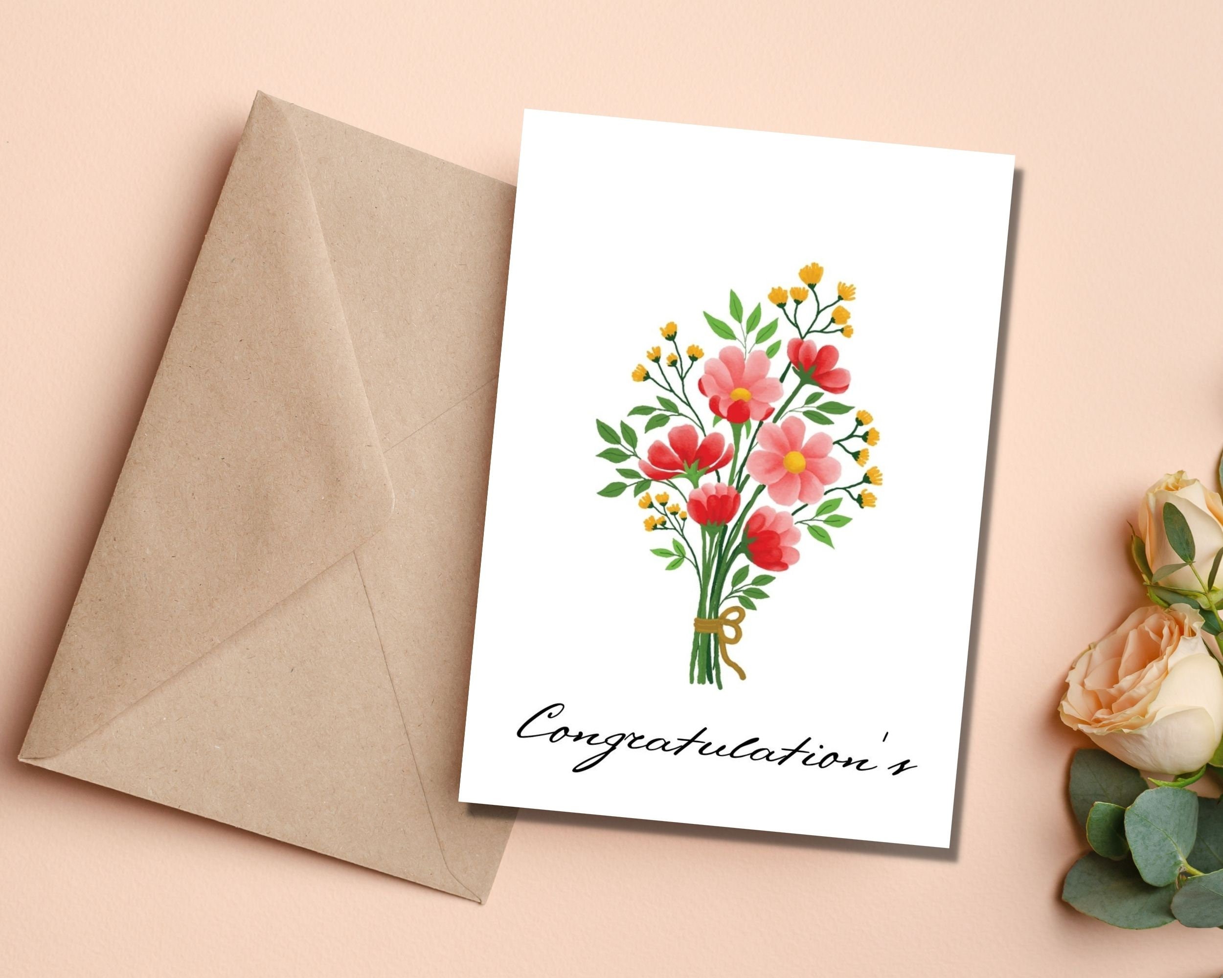 Printable Congratulations Card | Flowers Congrats Card | Congrats Card ...