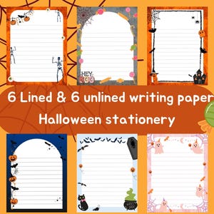 Halloween Printable Stationery | 6 Lined and 6 Unlined Paper | US ...