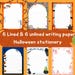 Halloween Printable Stationery | 6 Lined and 6 Unlined Paper | US ...