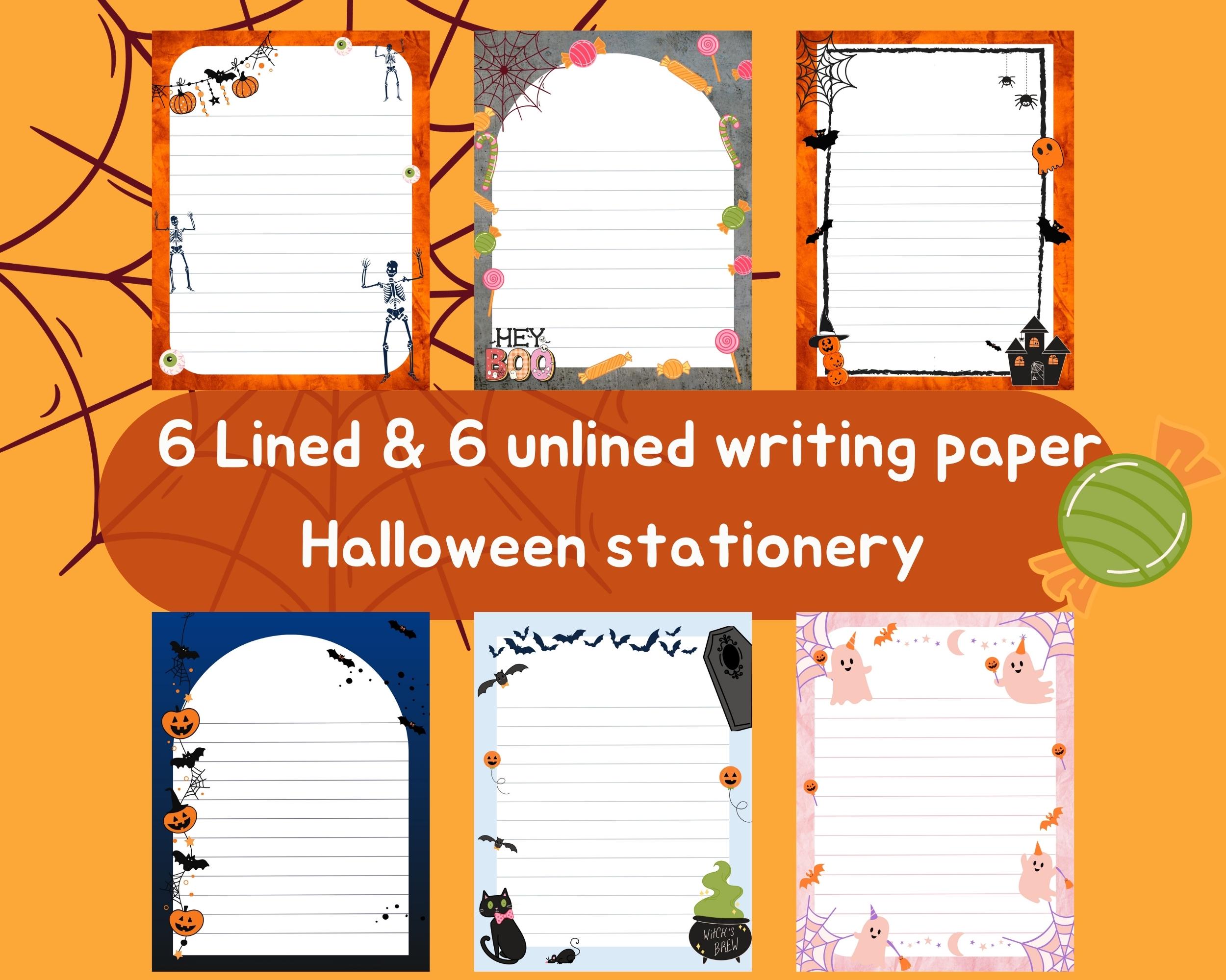 Halloween Printable Stationery | 6 Lined and 6 Unlined Paper | US ...