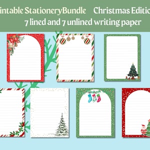 Christmas Printable Stationery | Lined and Unlined Paper | US Letter ...