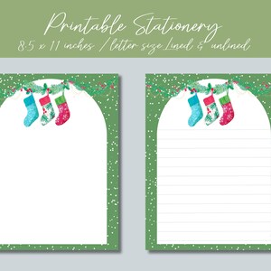 Christmas Printable Stationery | Lined and Unlined Paper | US Letter ...