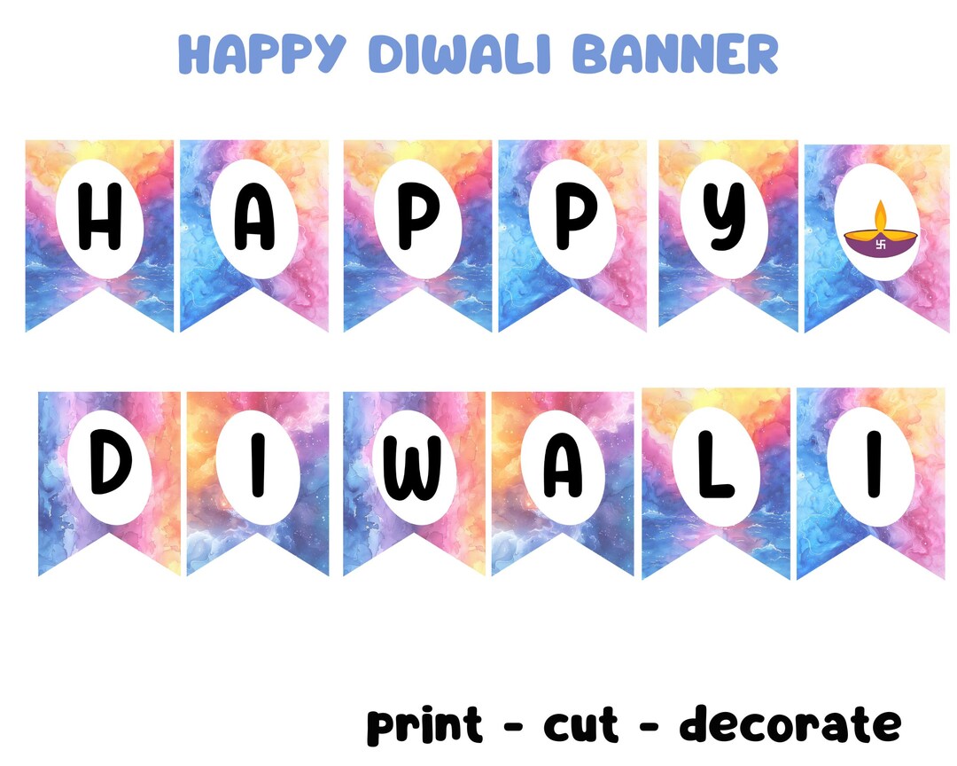 Happy Diwali Banner: Printable Indian Party Decor (PDF) - Etsy