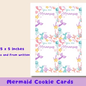 Mermaid Cookie Cards, 4 Printable Mermaid Cookie Cards, You Are ...