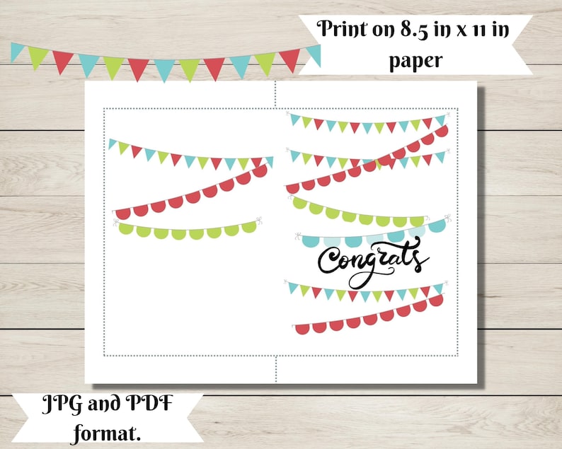 Congratulations Printable Card / Instant Download PDF / Congrats Card Template / Congratulations ...