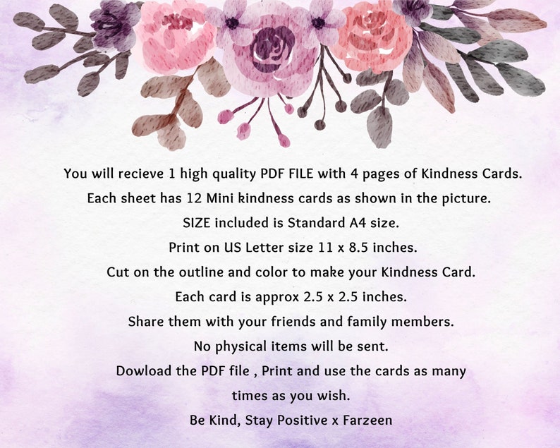 48 Mini Kindness Cards to Color for Kids | Printable Mini Positivity ...