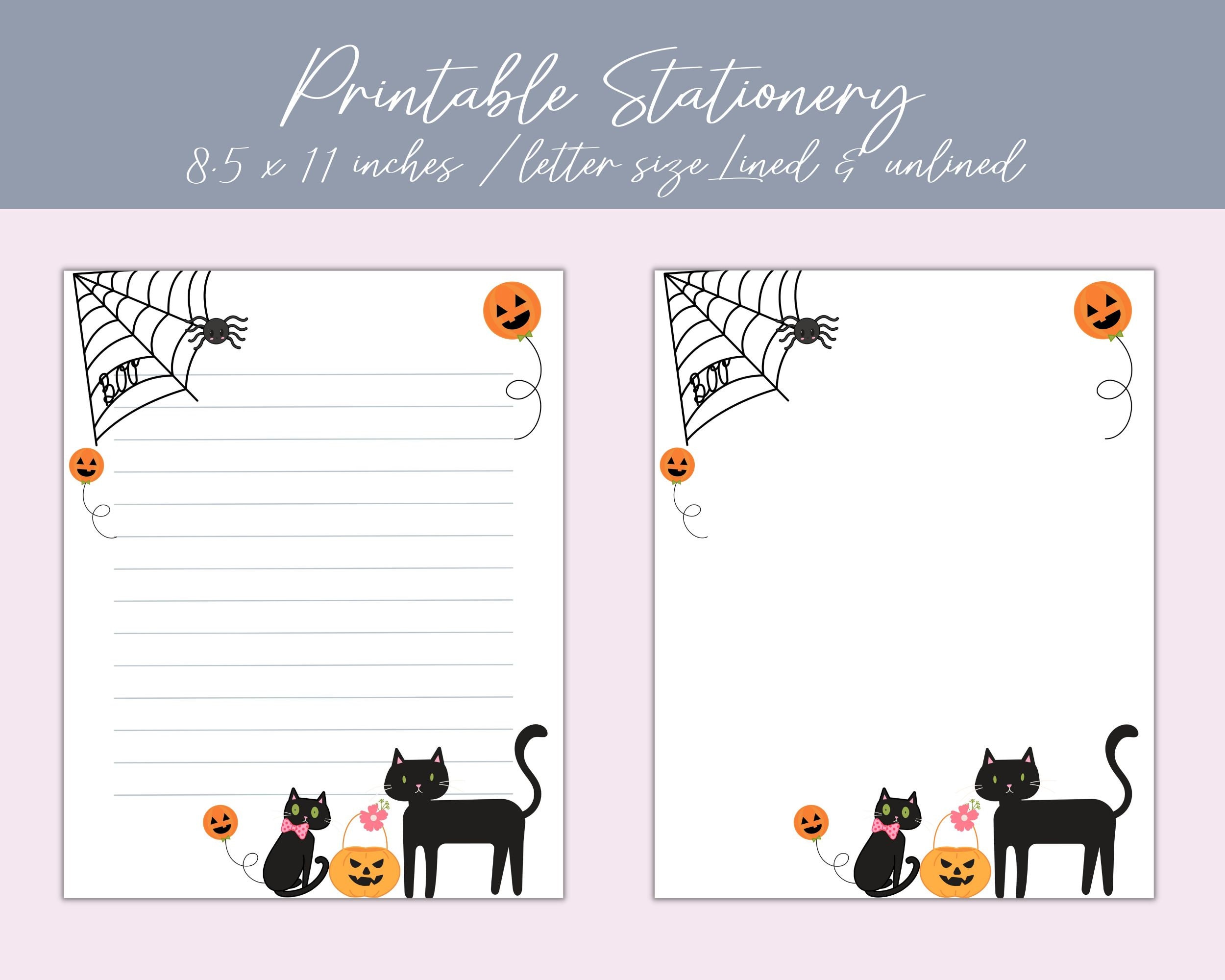 Printable Stationery Lined and Unlined Paper US Letter Letter Size ...