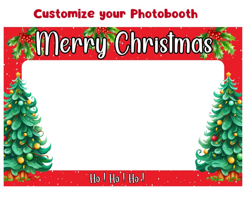 Merry Christmas Photobooth Frame Selfie Christmas Photo Booth ...