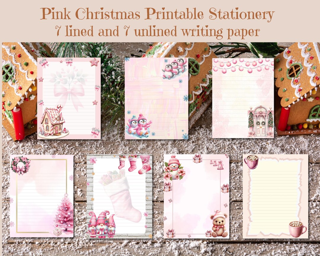 Christmas Printable Stationery | Lined and Unlined Paper | US Letter ...
