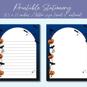 Halloween Printable Stationery | 6 Lined and 6 Unlined Paper | US ...